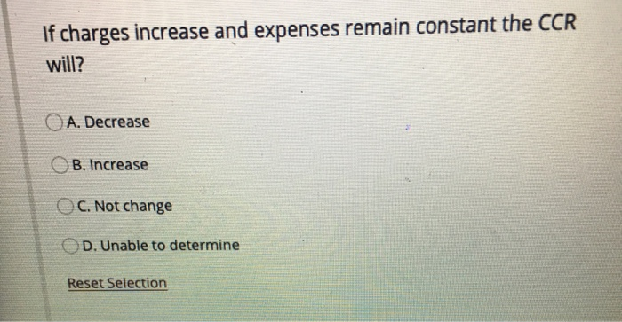 Solved If charges increase and expenses remain constant the | Chegg.com