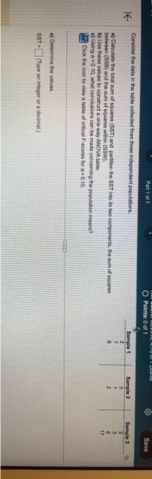Consider the data in the table collected from three | Chegg.com