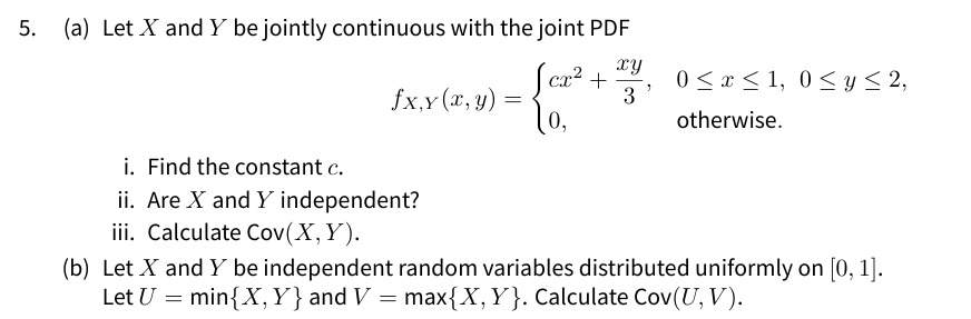 Solved x ﻿and Y be ﻿jointly continuous with the joint | Chegg.com