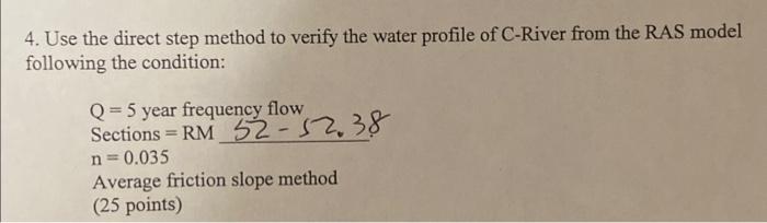 Solved 4. Use the direct step method to verify the water | Chegg.com