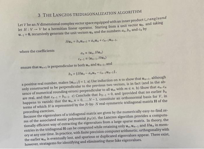 Let V be an N dimensional complex vector space | Chegg.com
