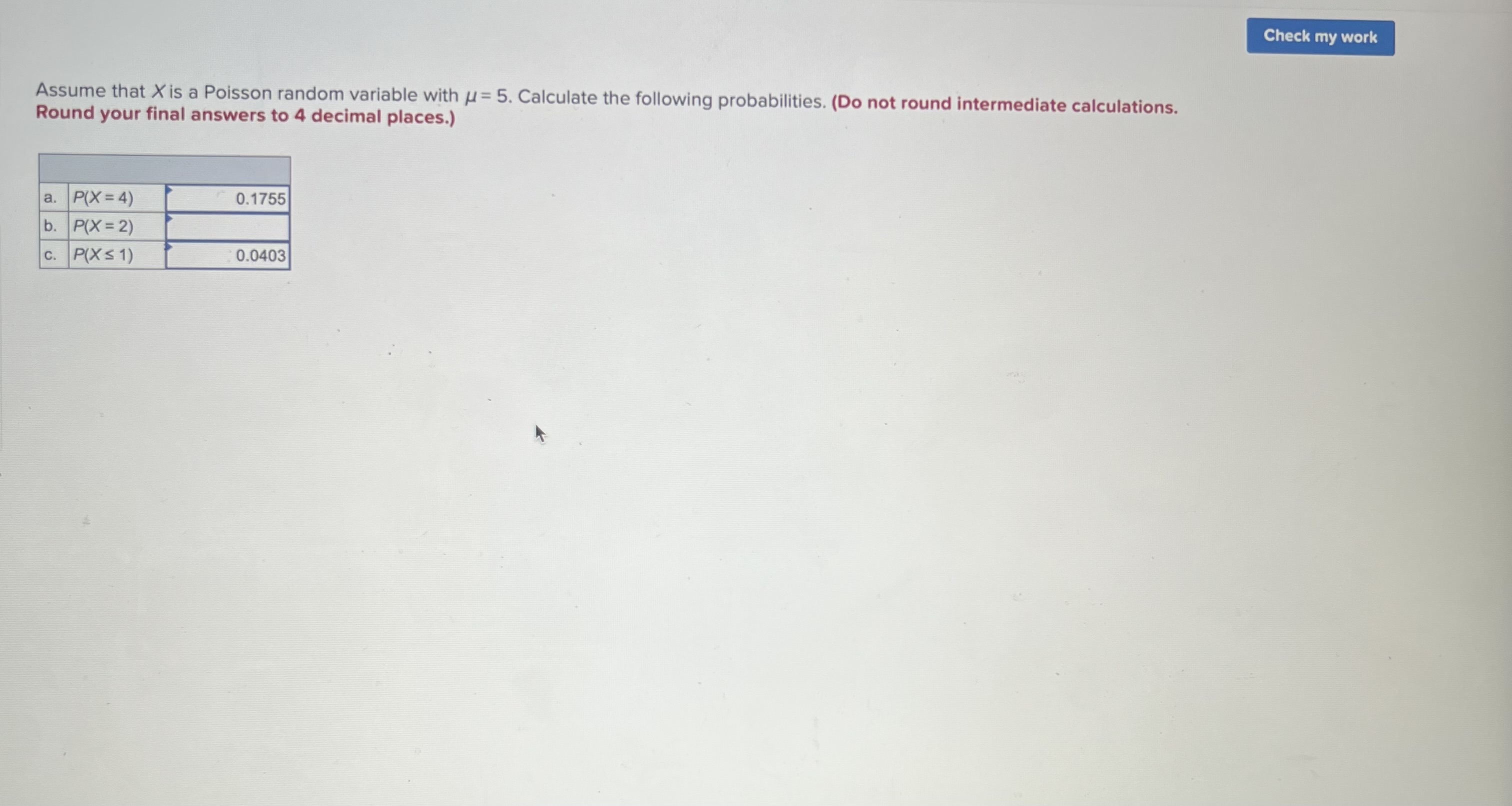 Solved Assume that x ﻿is a Poisson random variable with μ=5. | Chegg.com