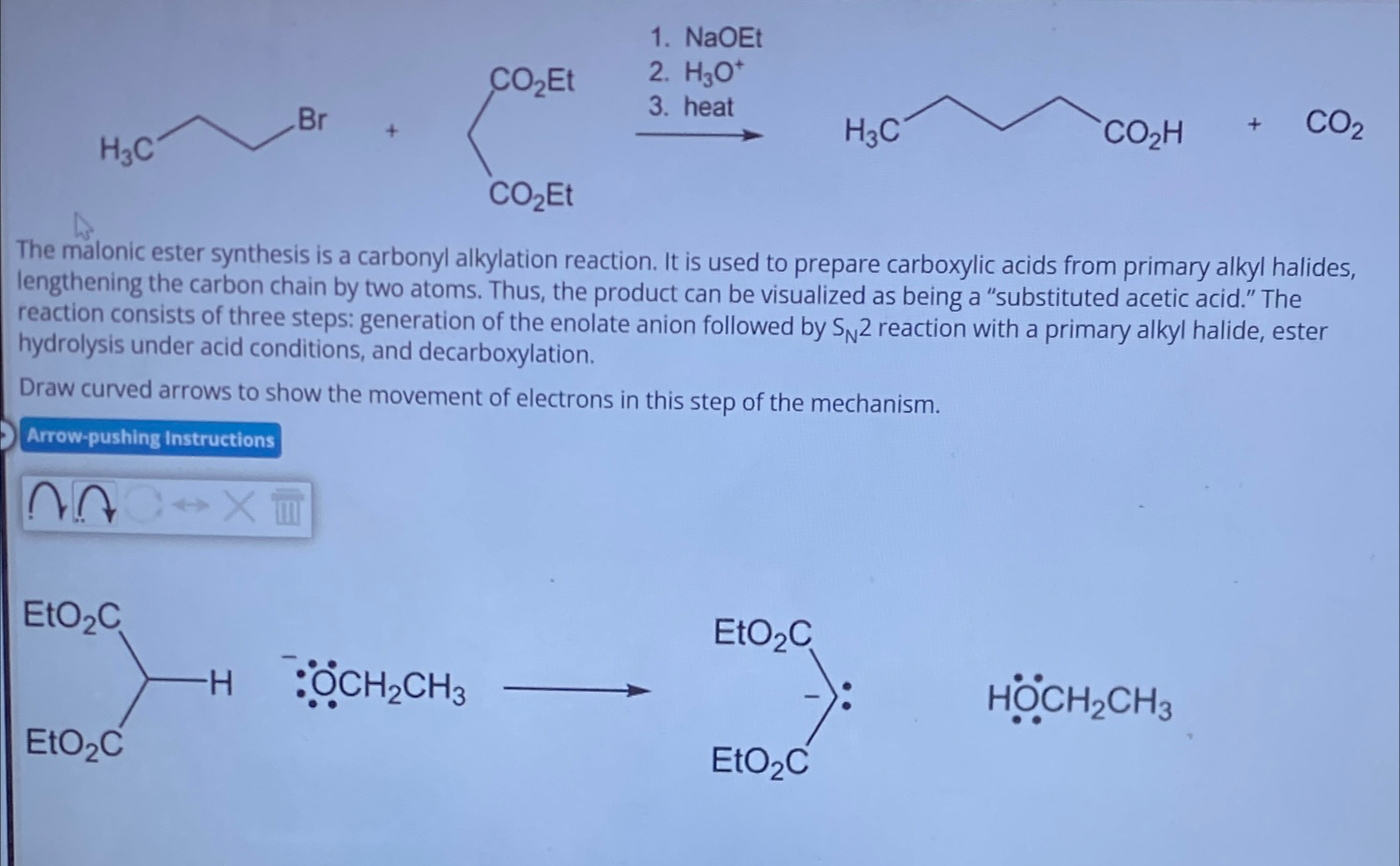 The malonic ester synthesis is a carbonyl alkylation | Chegg.com