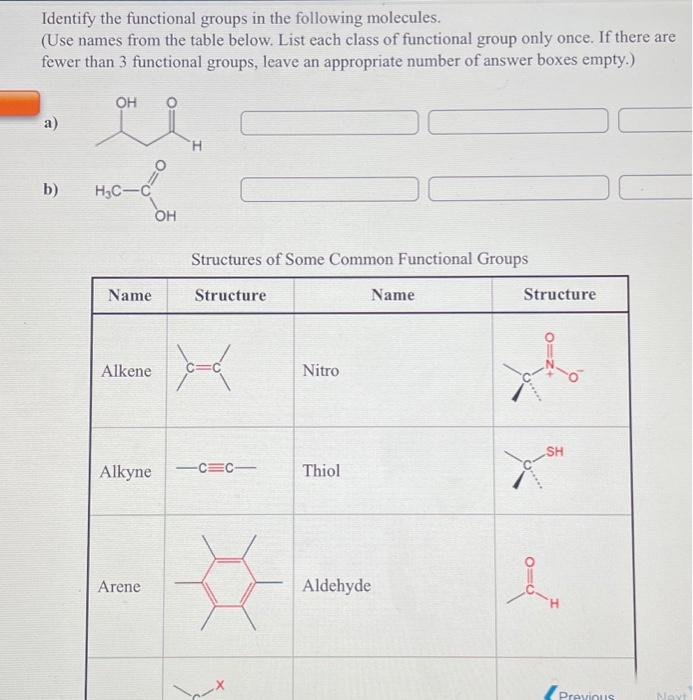 Solved Identify the functional groups in the following | Chegg.com