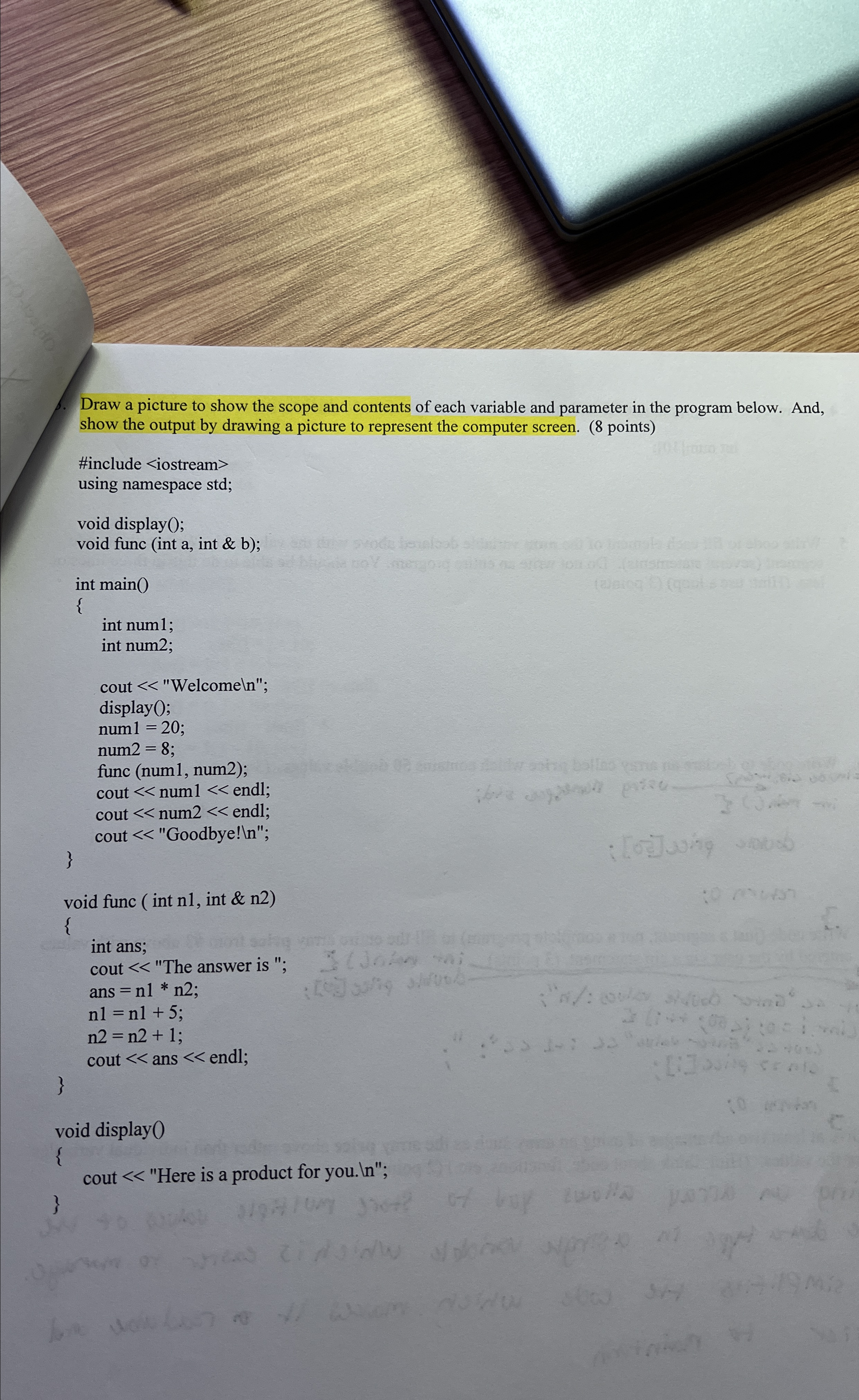 Solved Draw a picture to show the scope and contents of each | Chegg.com