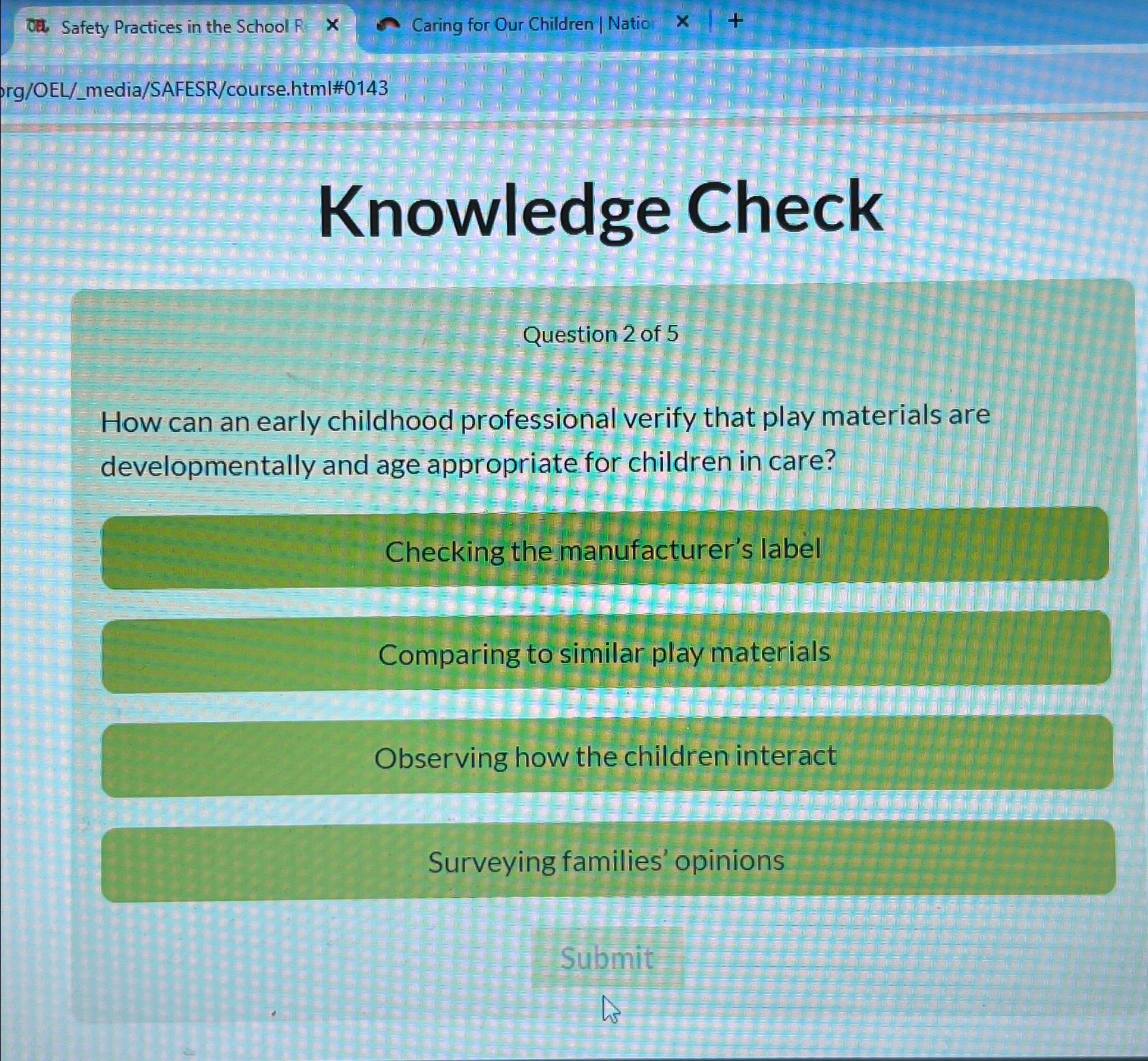 Solved Knowledge CheckQuestion 2 ﻿of 5How can an early | Chegg.com