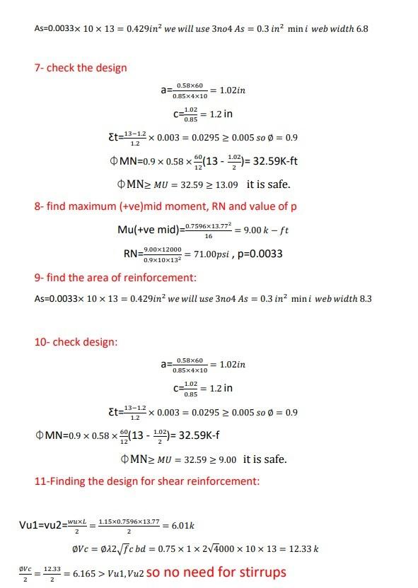 Using ACI Design beam number 6 Using the images | Chegg.com