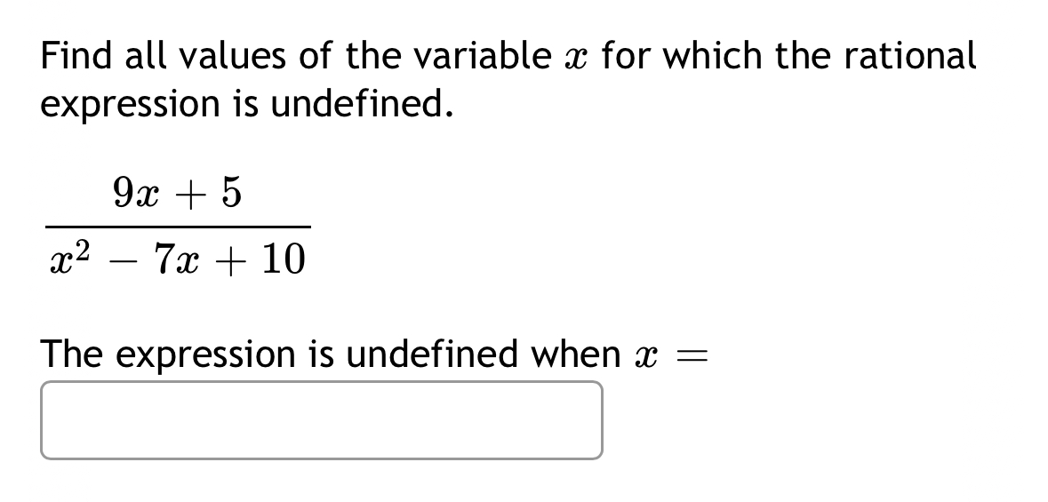 Solved Find all values of the variable x ﻿for which the | Chegg.com