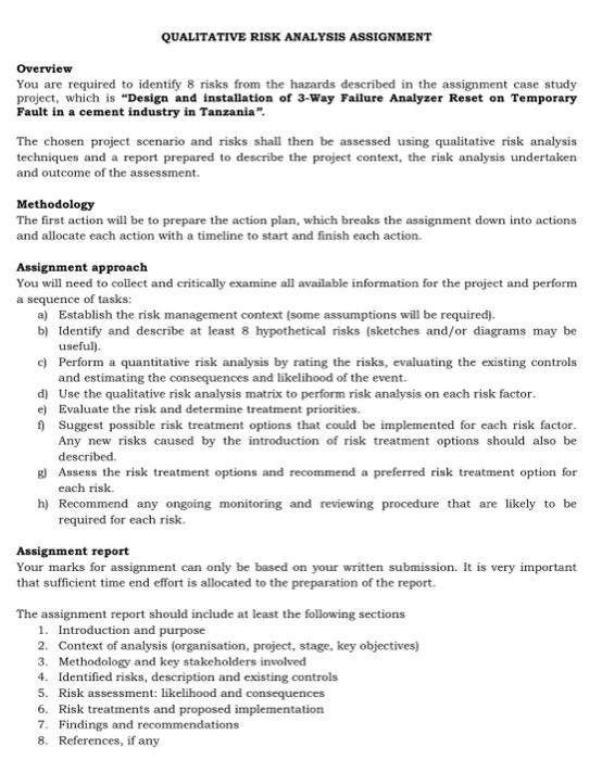 Solved You are required to identify 8 risks from the hazards | Chegg.com