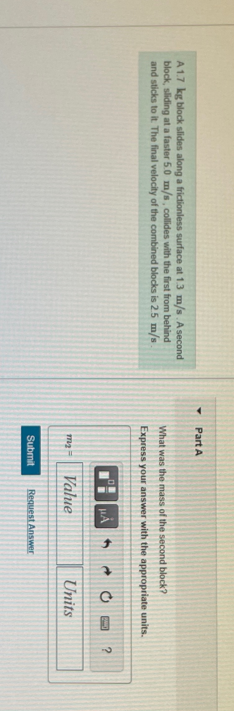 Solved A 1.7kg ﻿block slides along a frictionless surface at | Chegg.com