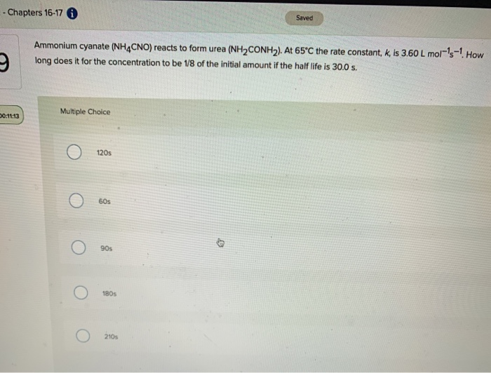 Solved - Chapters 16-17 0 Saved Ammonium cyanate (NH4CNO) | Chegg.com