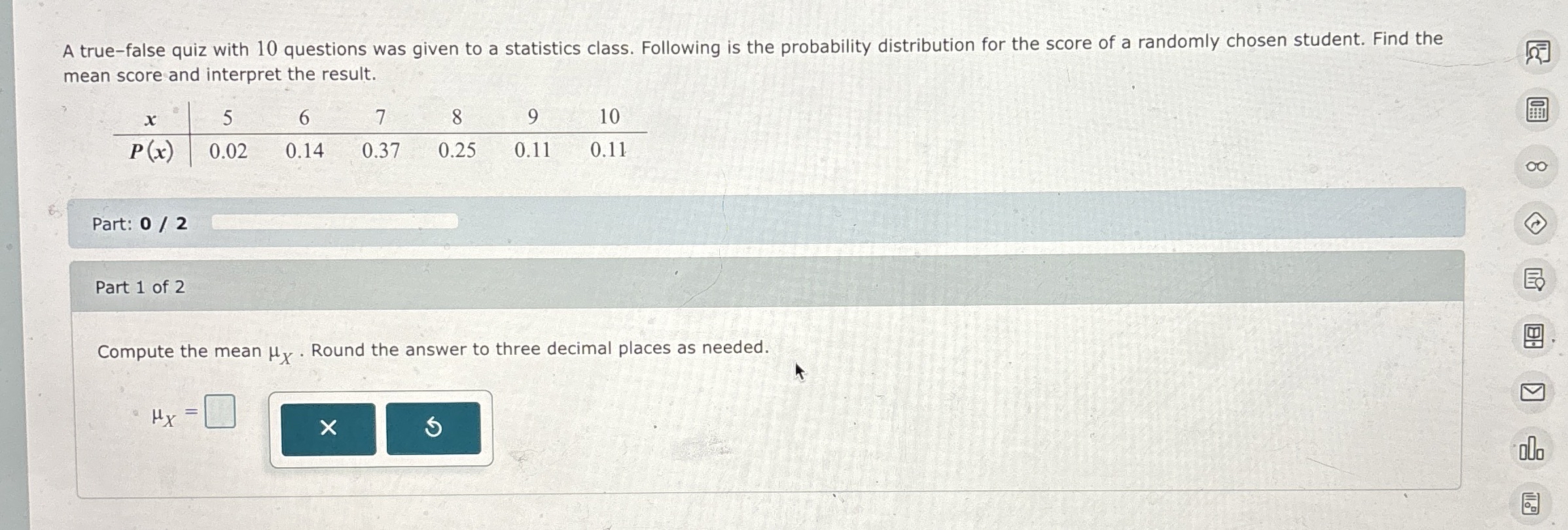 Solved A true-false quiz with 10 ﻿questions was given to a | Chegg.com