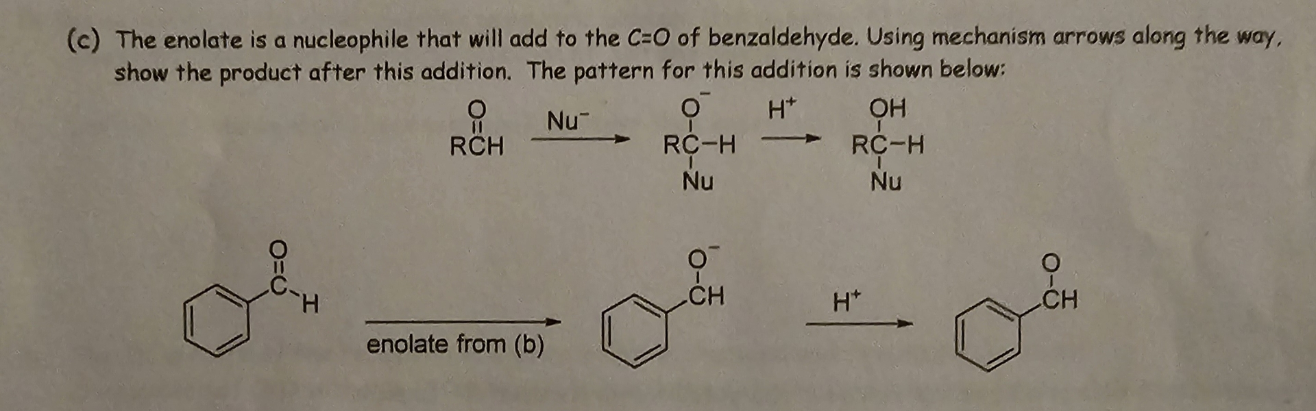 Solved (c) ﻿The enolate is a nucleophile that will add to | Chegg.com