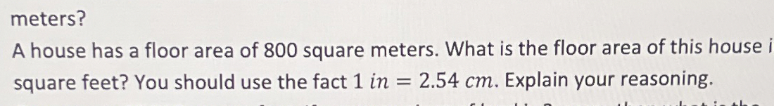 Solved How to solve meters?A house has a floor area of 800 | Chegg.com