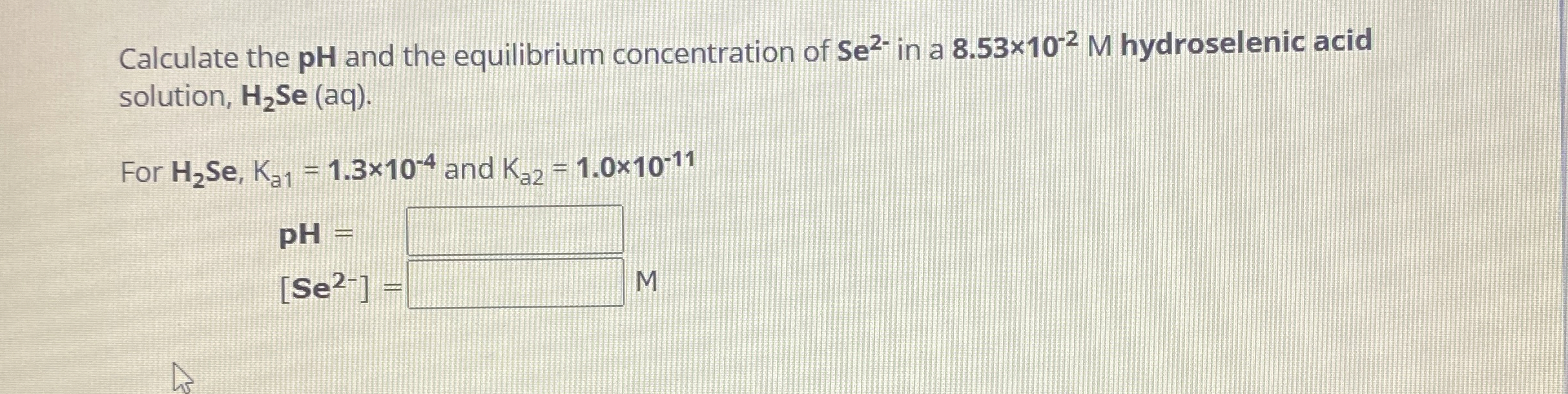 Solved Calculate the pH ﻿and the equilibrium concentration | Chegg.com