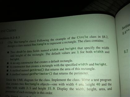 Solved (The rectangle class) Following the example of the | Chegg.com