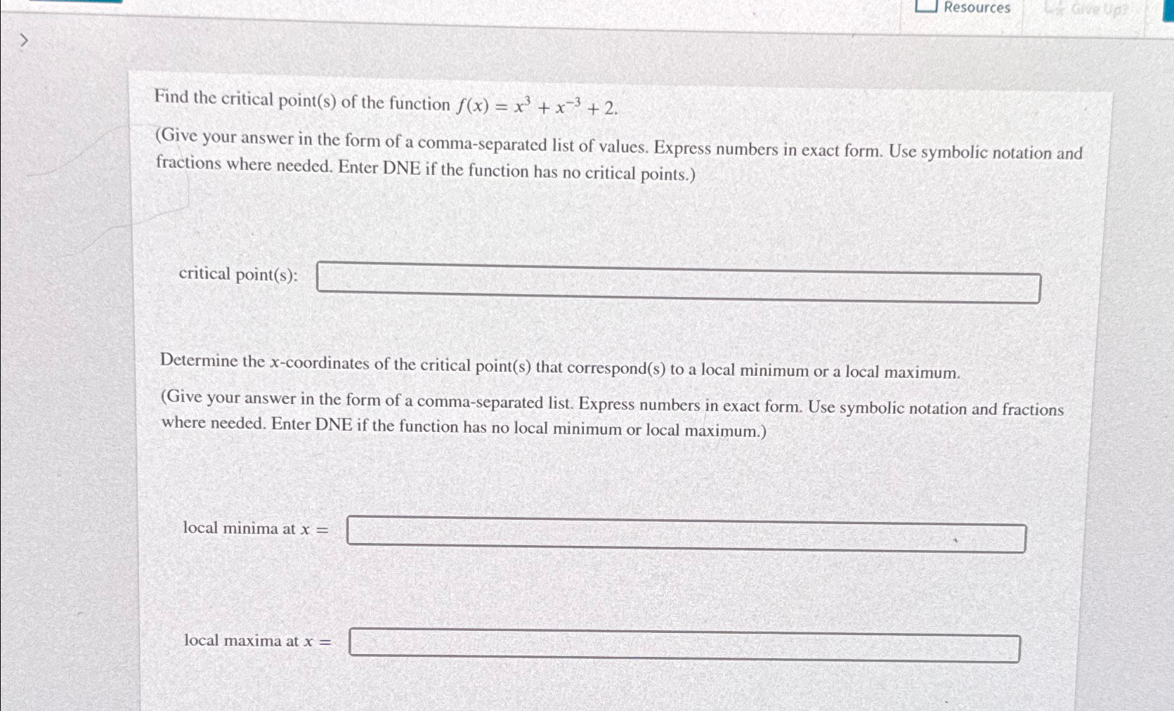 Solved Find the critical point(s) ﻿of the function | Chegg.com