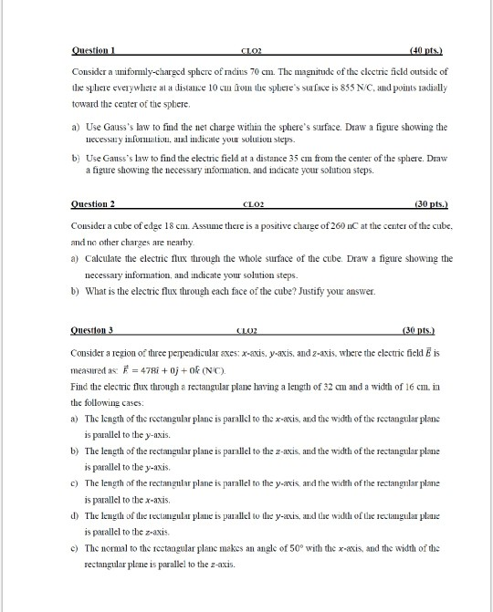 Solved Question 1 CLO2 440 pts.) Consider a | Chegg.com
