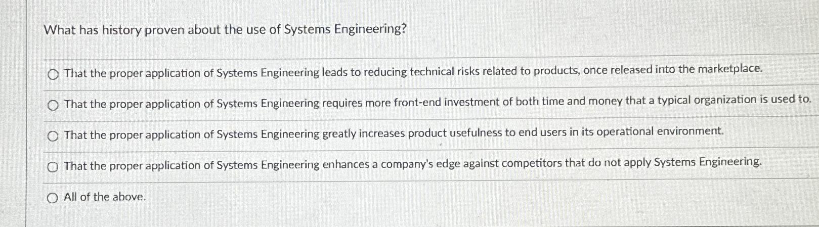 Solved What has history proven about the use of Systems | Chegg.com