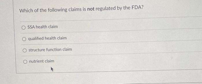 Solved Which of the following claims is not regulated by the | Chegg.com