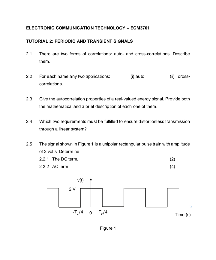 Solved TUTORIAL 2: PERIODIC AND TRANSIENT SIGNALS 2.1 There | Chegg.com