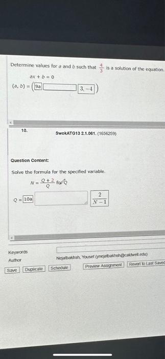 Solved Determine Values For A And B Such That 34 Is A