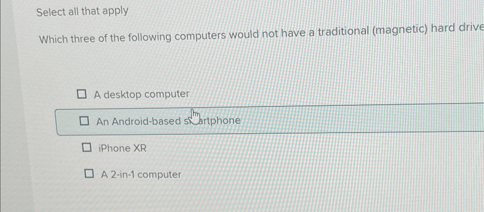 Solved Select all that applyWhich three of the following | Chegg.com