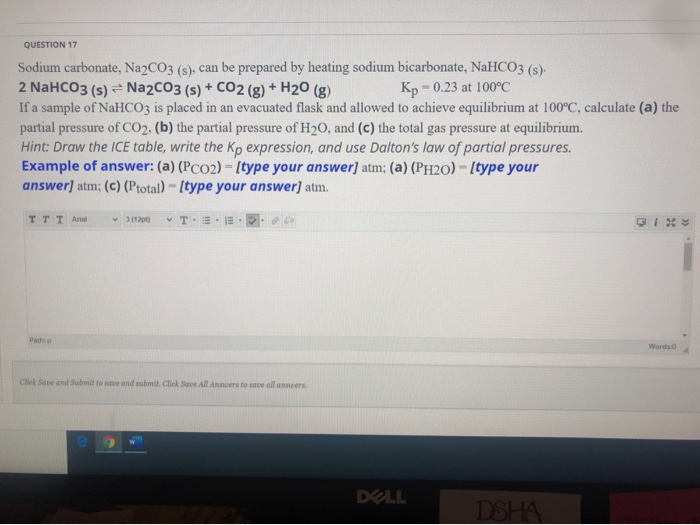 Solved QUESTION 17 Sodium carbonate, Na2CO3 (s), can be | Chegg.com