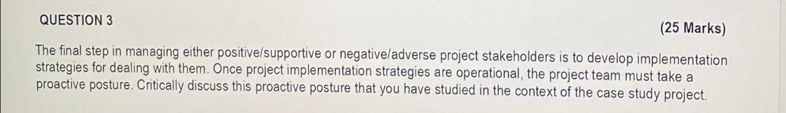 Solved QUESTION 3(25 ﻿Marks)The final step in managing | Chegg.com