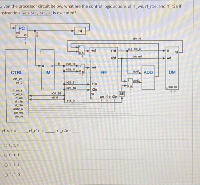 Solved Given the processor circuit below, what are the | Chegg.com