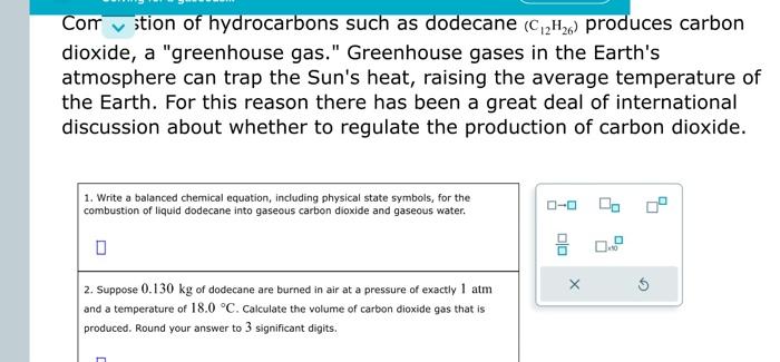 Solved Corr ∨ ition of hydrocarbons such as dodecane | Chegg.com