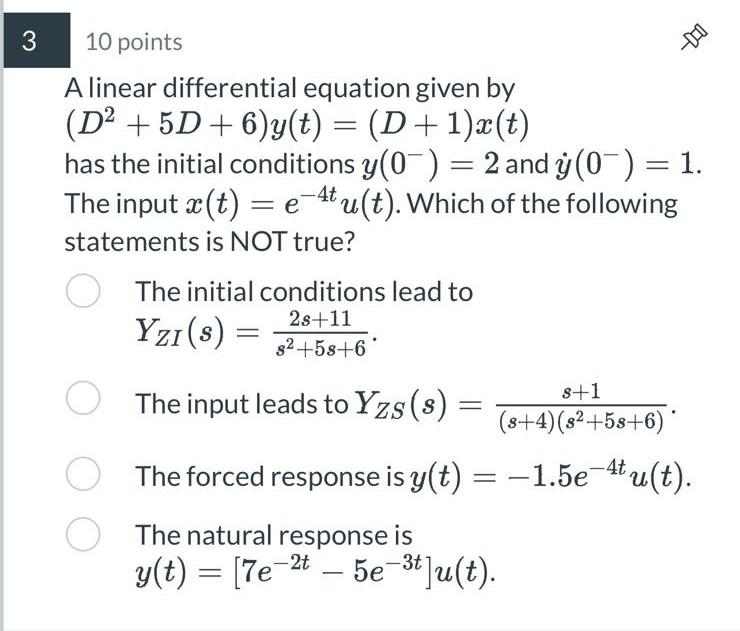 Solved A linear differential equation given by | Chegg.com