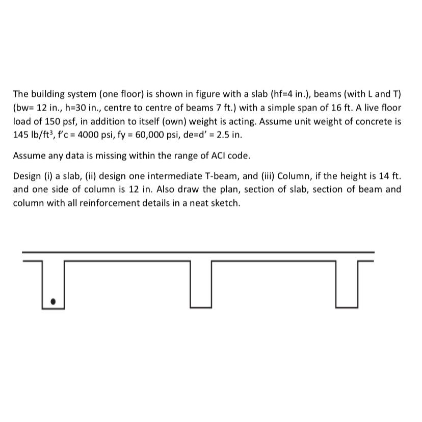 Solved Include slab, T beam and column | Chegg.com