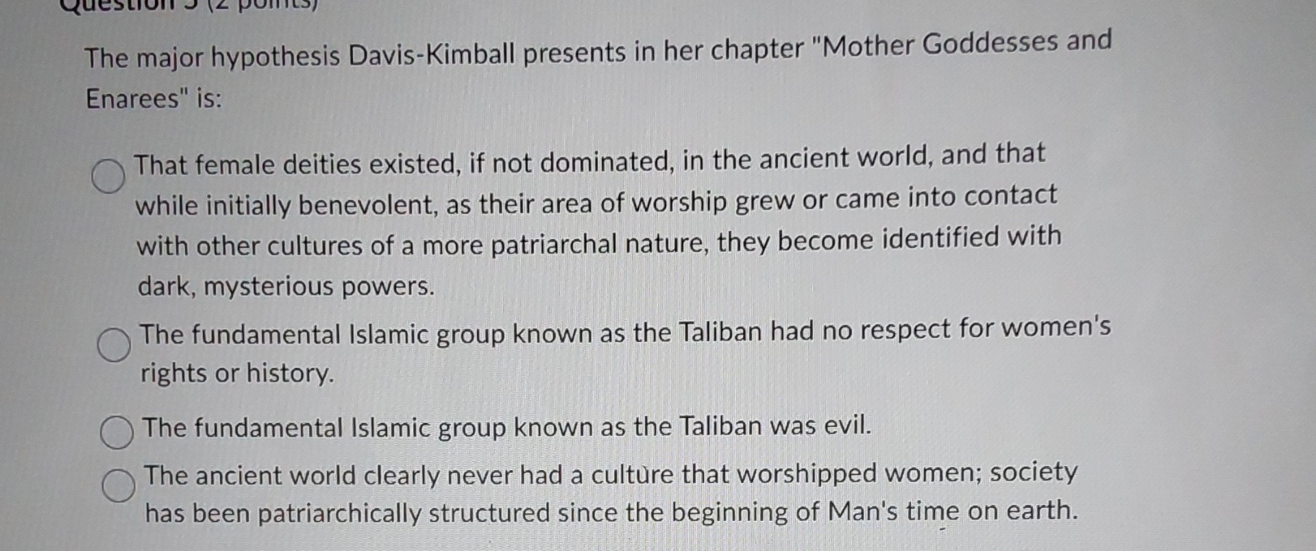 Solved The major hypothesis Davis-Kimball presents in her | Chegg.com