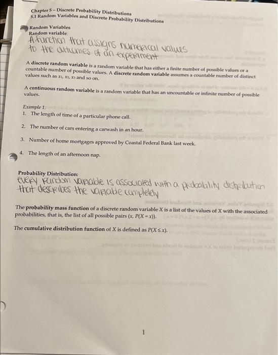 Solved Chapter 5 - Discrele Probability Distributions 5.1 | Chegg.com