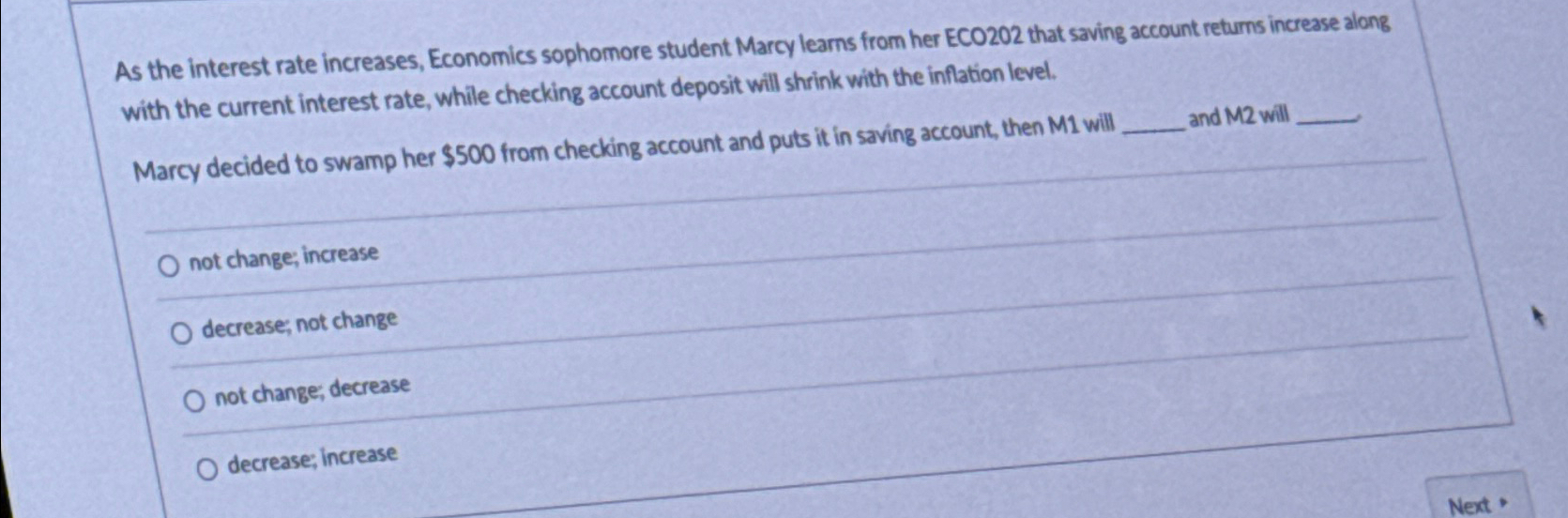 Solved As the interest rate increases, Economics sophomore | Chegg.com