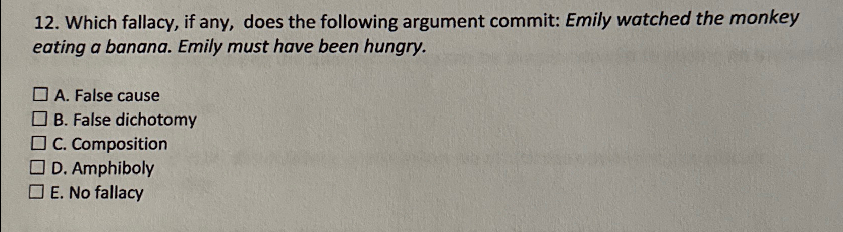 Solved Which fallacy, if any, does the following argument | Chegg.com