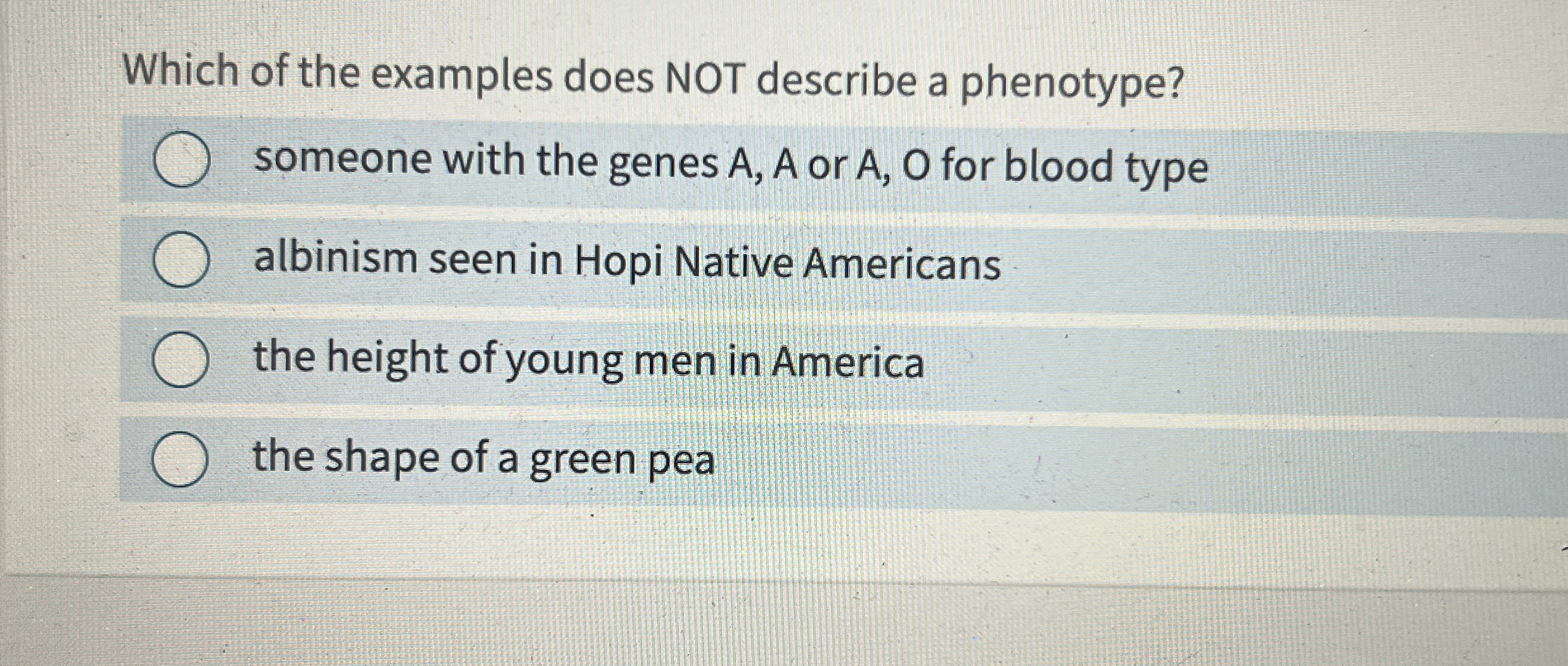 Solved Which of the examples does NOT describe a | Chegg.com