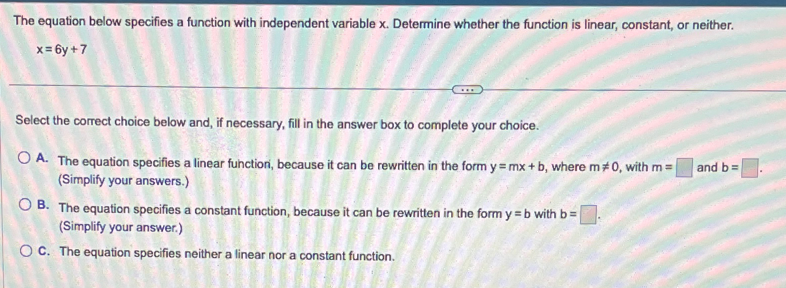 Solved The equation below specifies a function with | Chegg.com