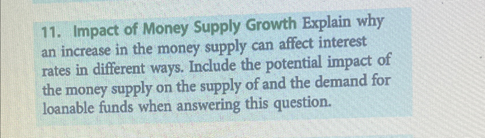 Solved Impact of Money Supply Growth Explain why an increase | Chegg.com