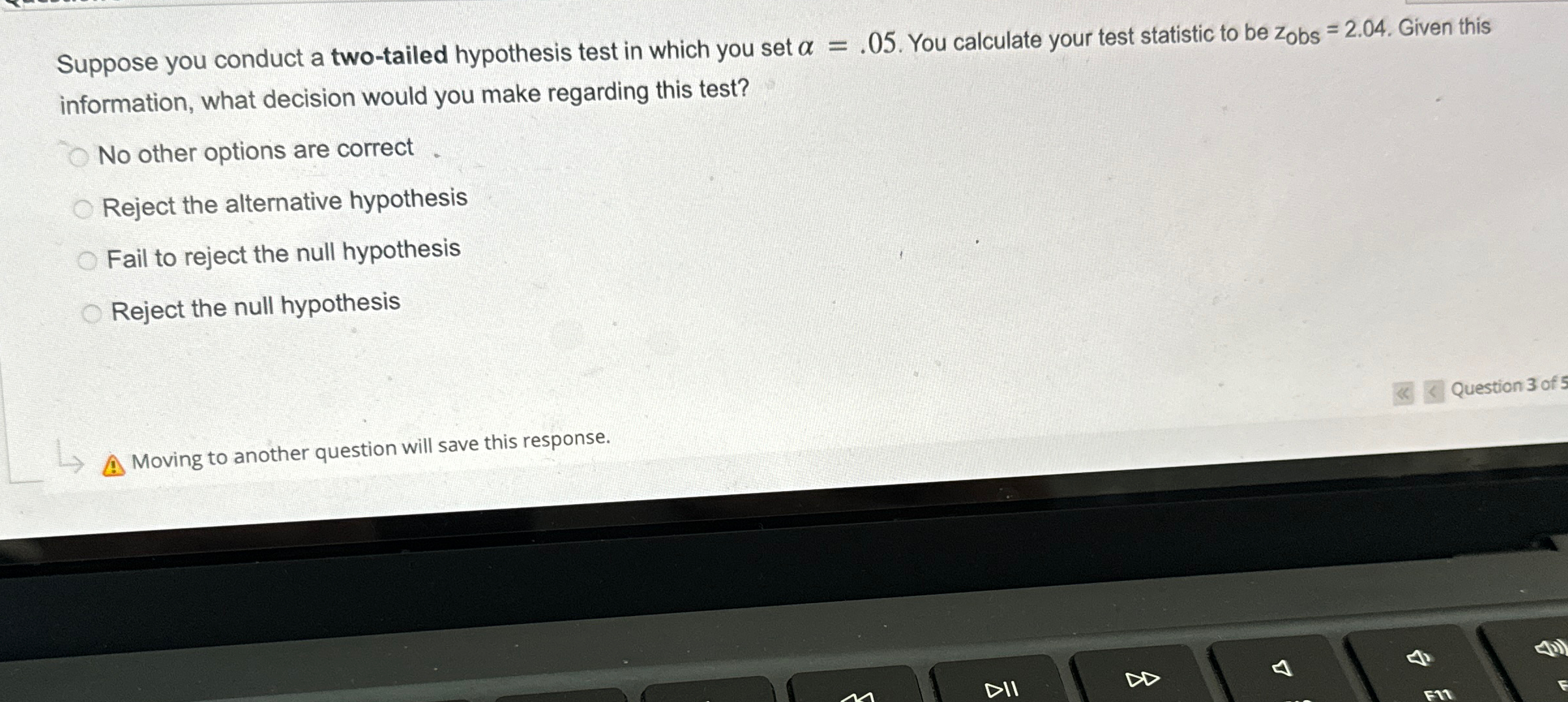 Solved Suppose You Conduct A Two Tailed Hypothesis Test In 8731