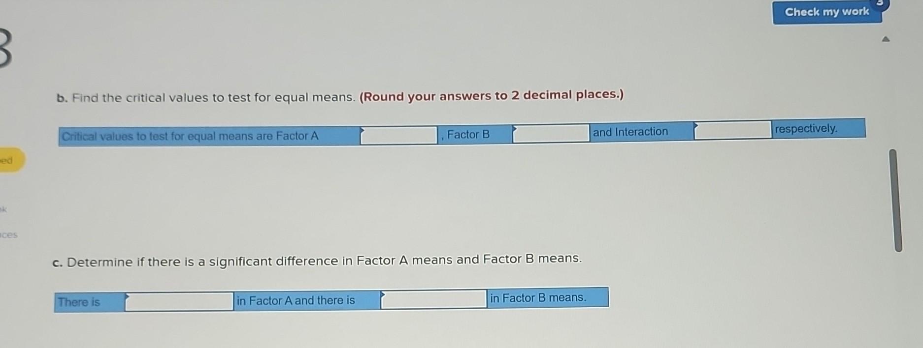 Consider the following partially completed two-way | Chegg.com