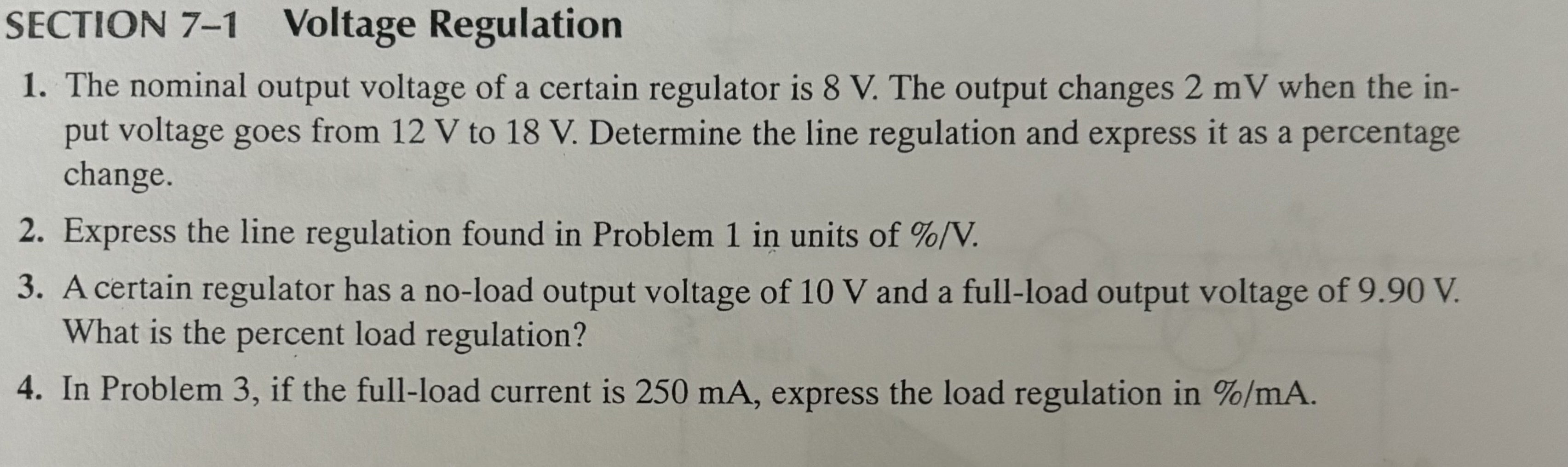 Solved SECTION 7-1 ﻿Voltage RegulationThe nominal output | Chegg.com