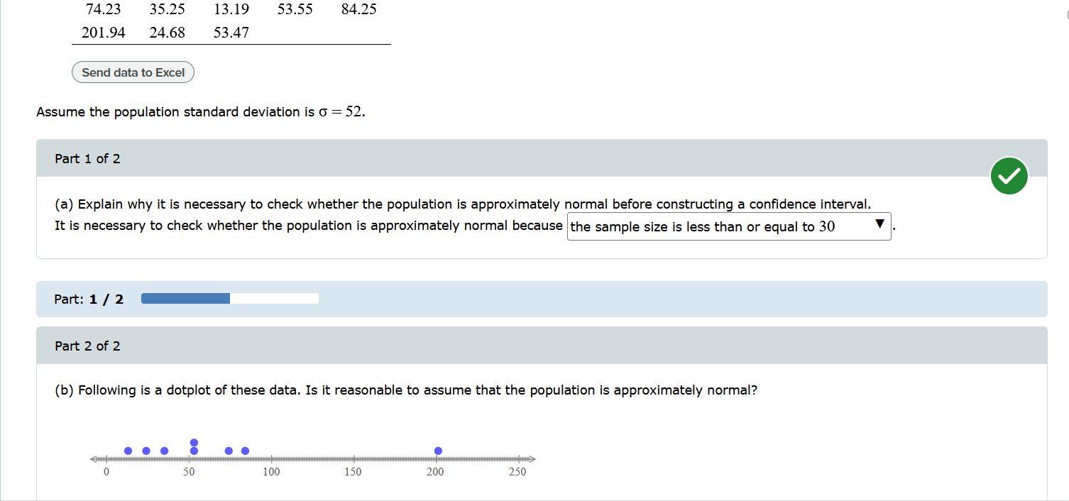 Solved Assume the population standard deviation is σ=52.Part | Chegg.com