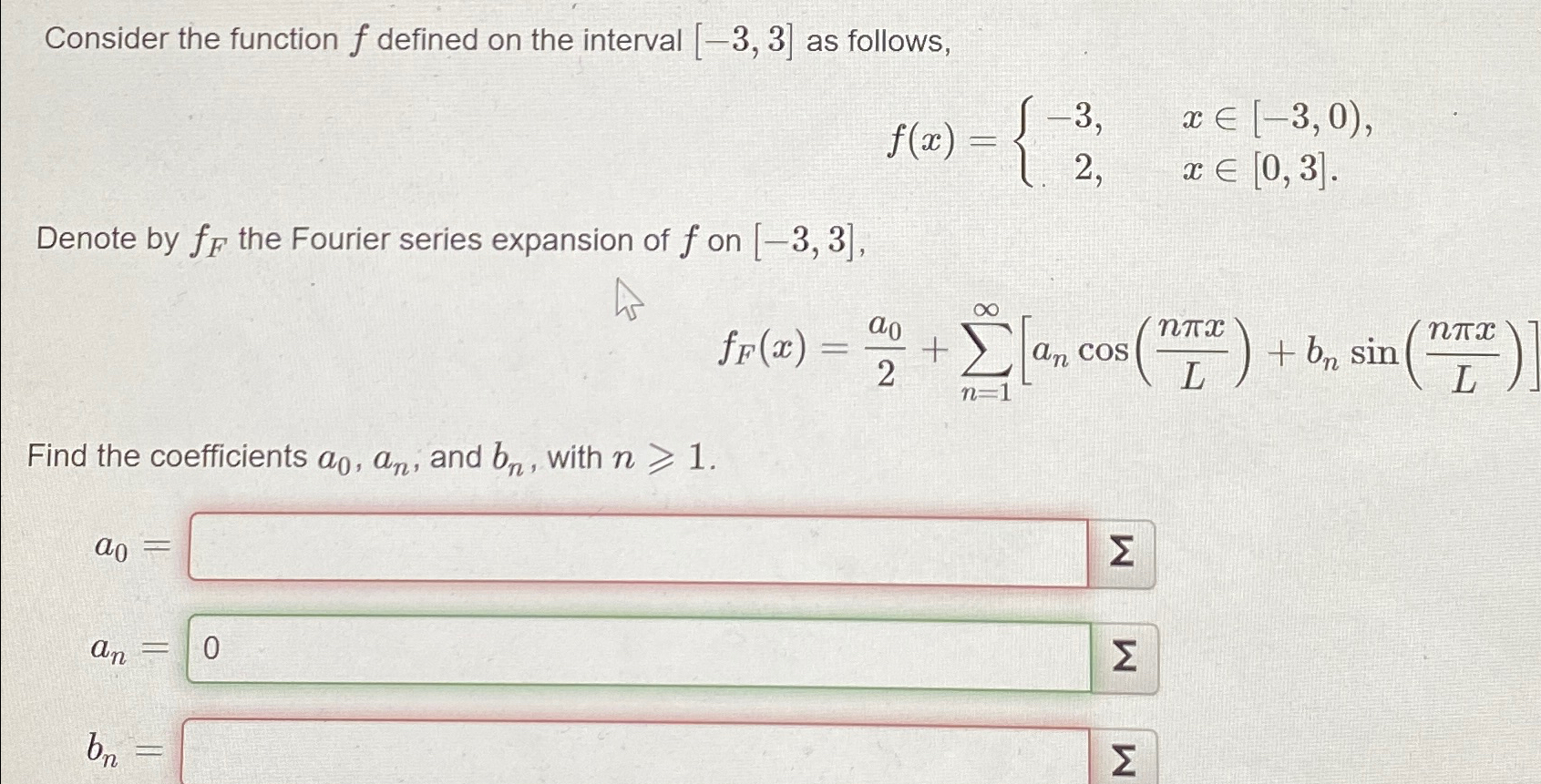 Solved Consider the function f ﻿defined on the interval -3,3 | Chegg.com