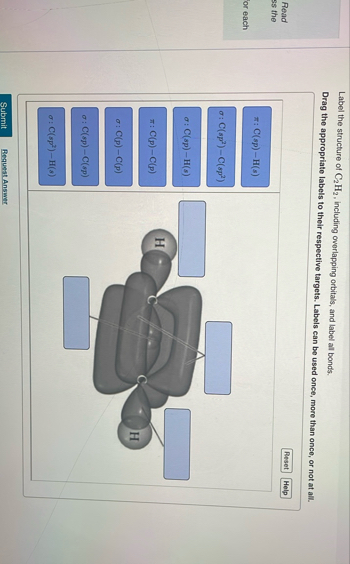 Solved Label the structure of C2H2, ﻿including overlapping | Chegg.com