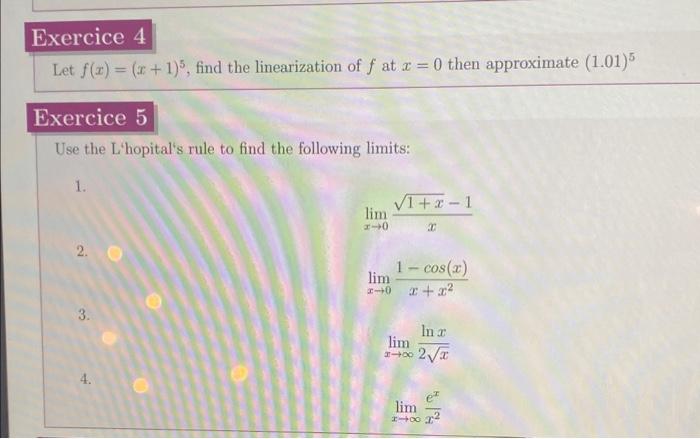 Solved Let f(x)=(x+1)5, find the linearization of f at x=0 | Chegg.com