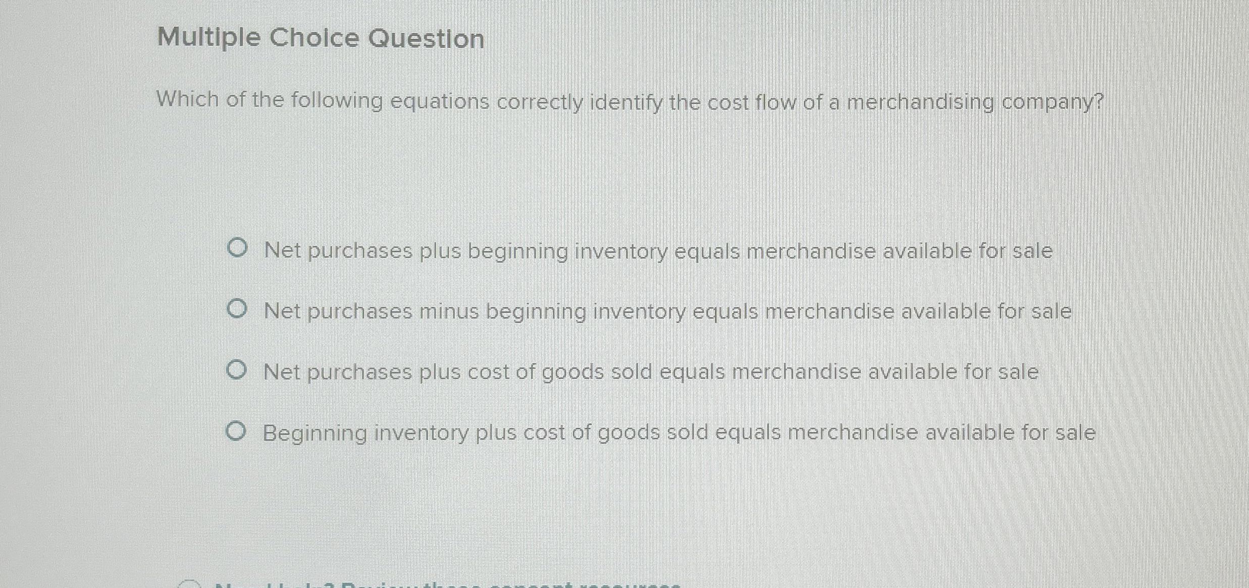 Solved Multiple Cholce QuestionWhich of the following | Chegg.com