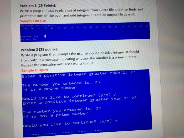 Solved Problem 1 25 Points Write A Program That Reads A