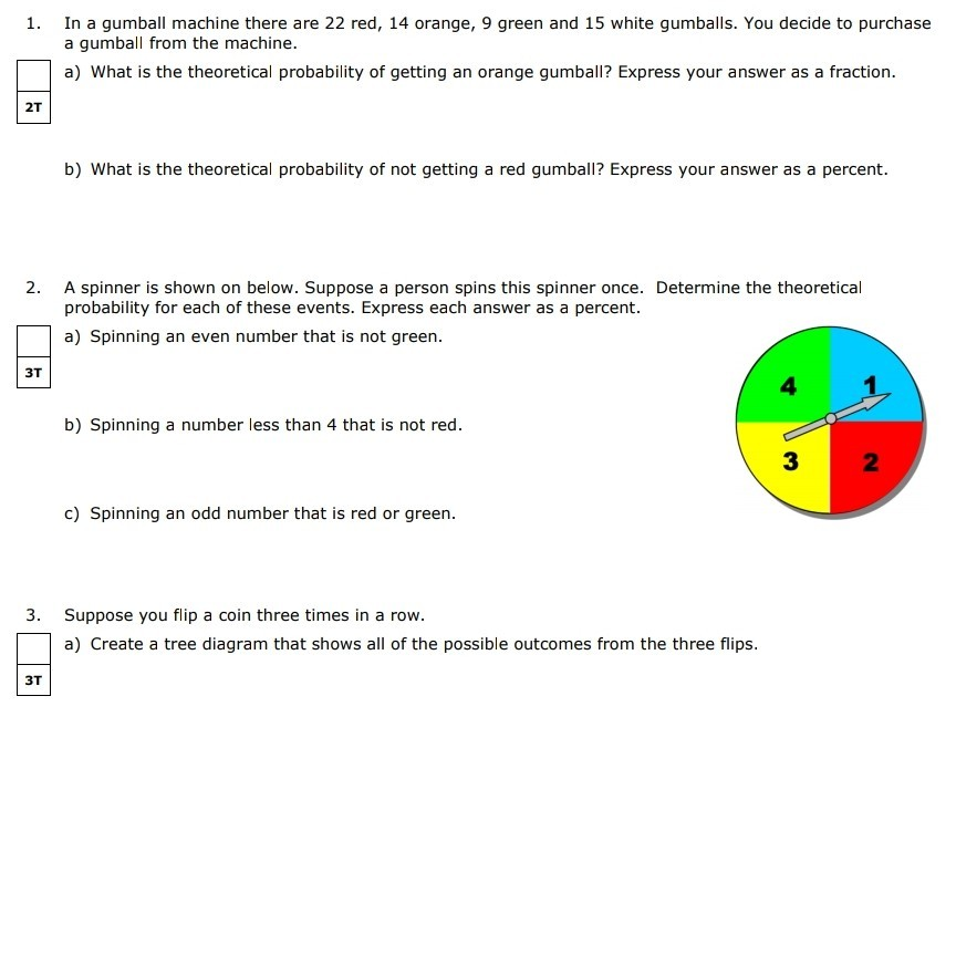 Solved 1. In a gumball machine there are 22 red, 14 orange, | Chegg.com